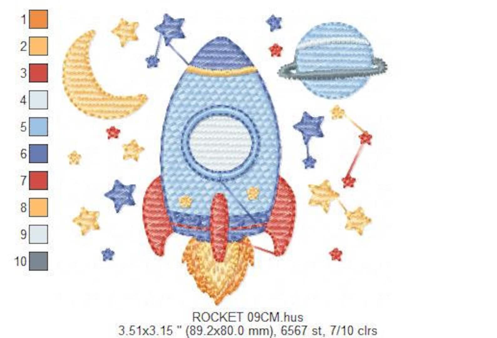 Space Rocket Embroidery Designs - Space Embroidery Design Machine ...