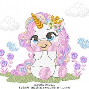 Unicorn Embroidery Designs - Baby Girl Embroidery Design Machine ...