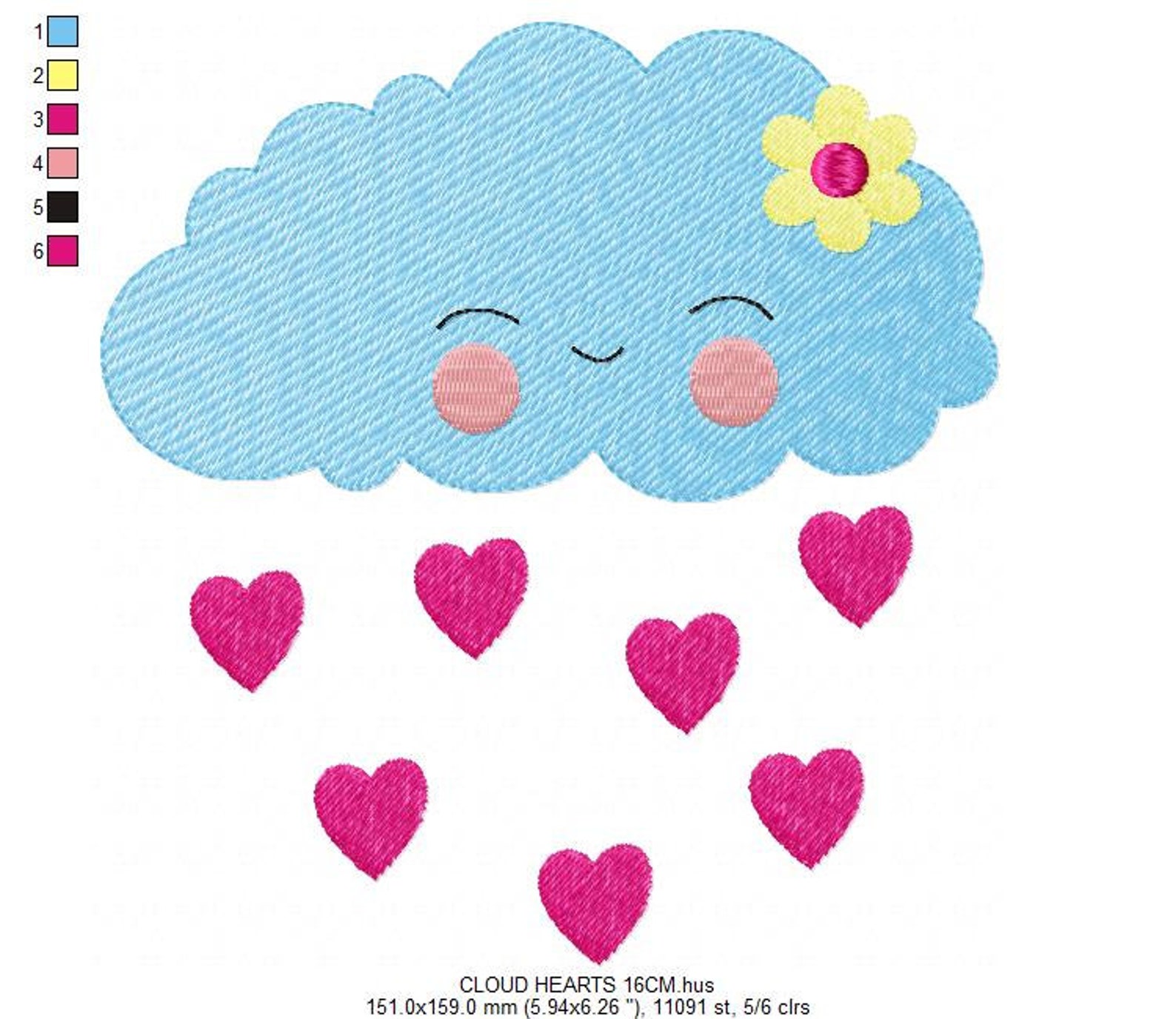 Cloud Embroidery Design Rain Embroidery Designs Machine | Etsy