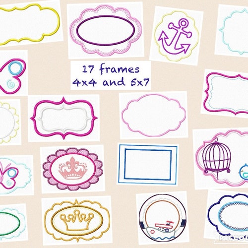 Elegant Monogram Frame Applique Design Embroidery Machine - Etsy