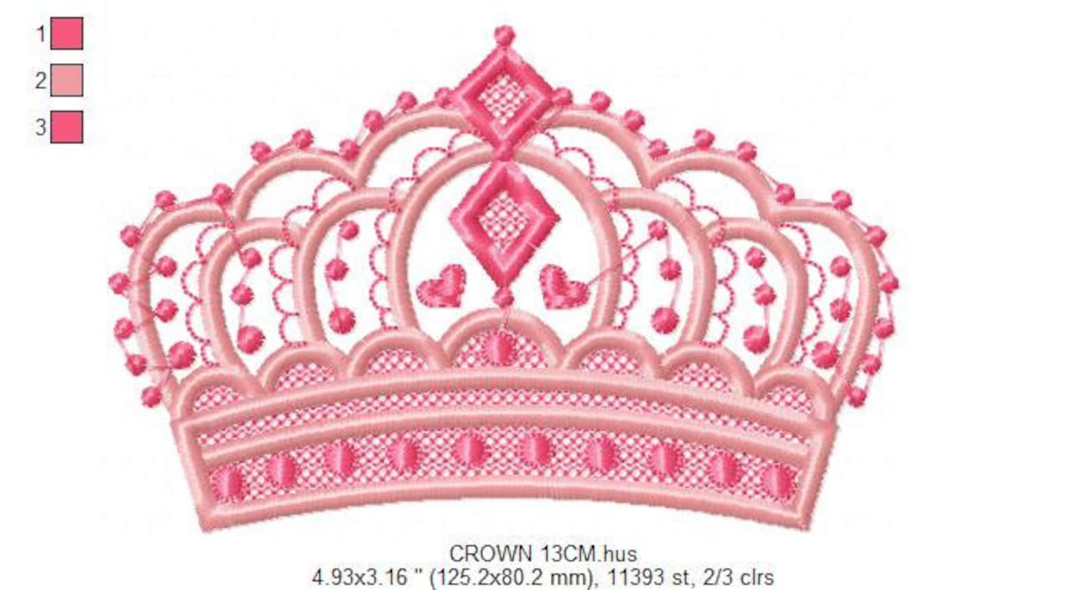 Crown Embroidery Designs Princess Crown Embroidery Design | Etsy