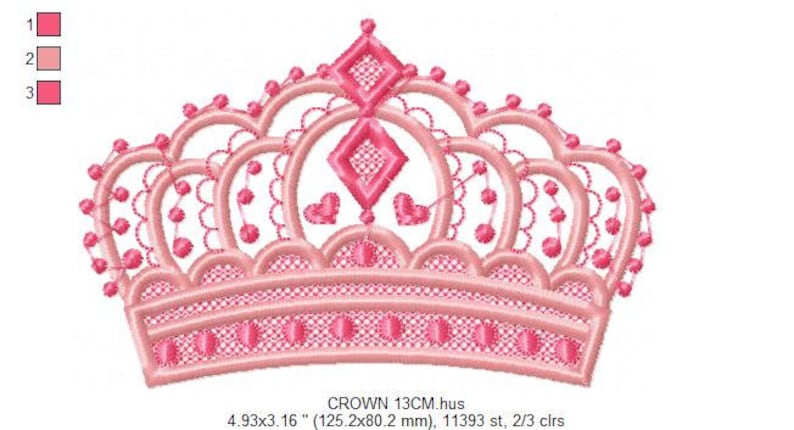 Crown Embroidery Designs Princess Crown Embroidery Design | Etsy