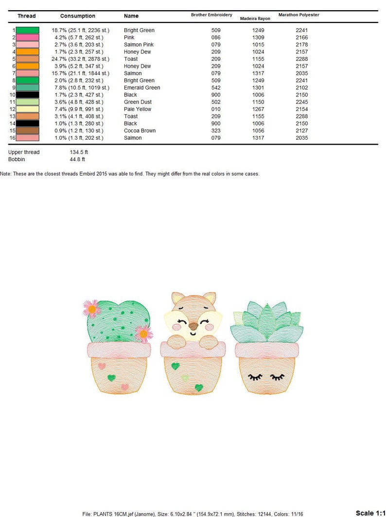 Cactus Embroidery Designs Succulent Embroidery Design - Etsy