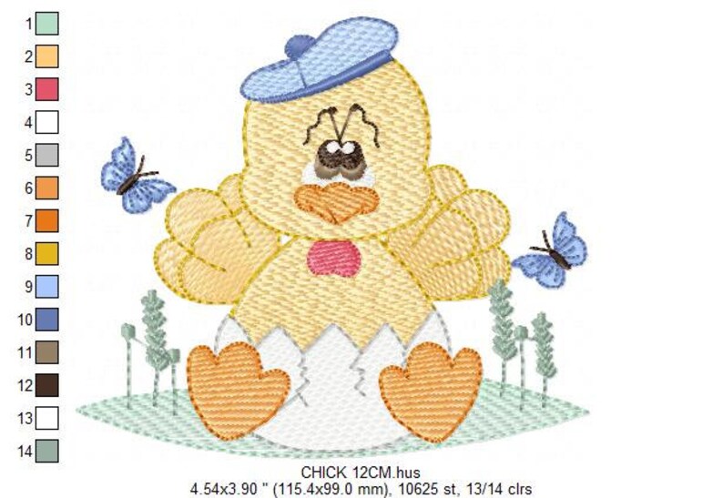 Baby Chick Embroidery Designs Rooster Embroidery Design - Etsy