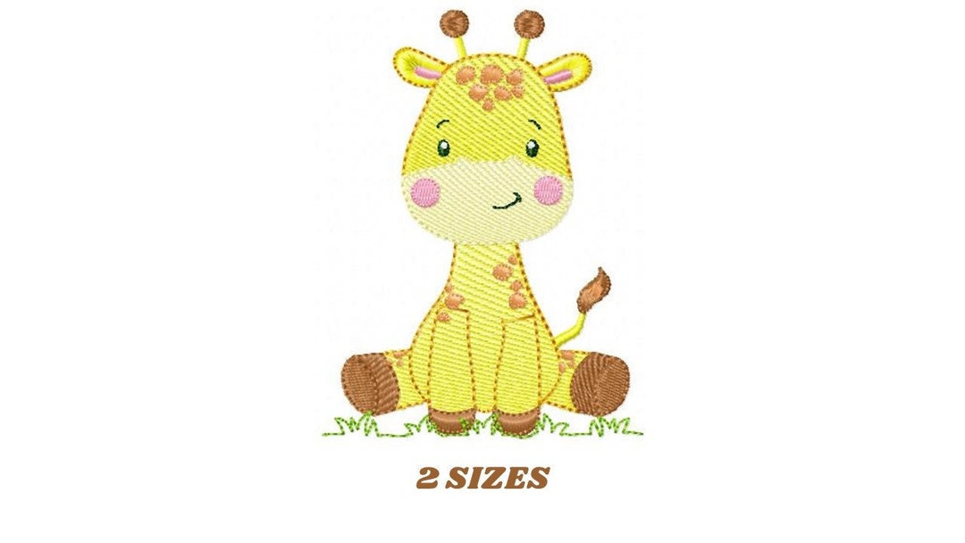 Smiling Giraffe Embroidery Design - Baby Boy Safari Wild Animal Machine ...