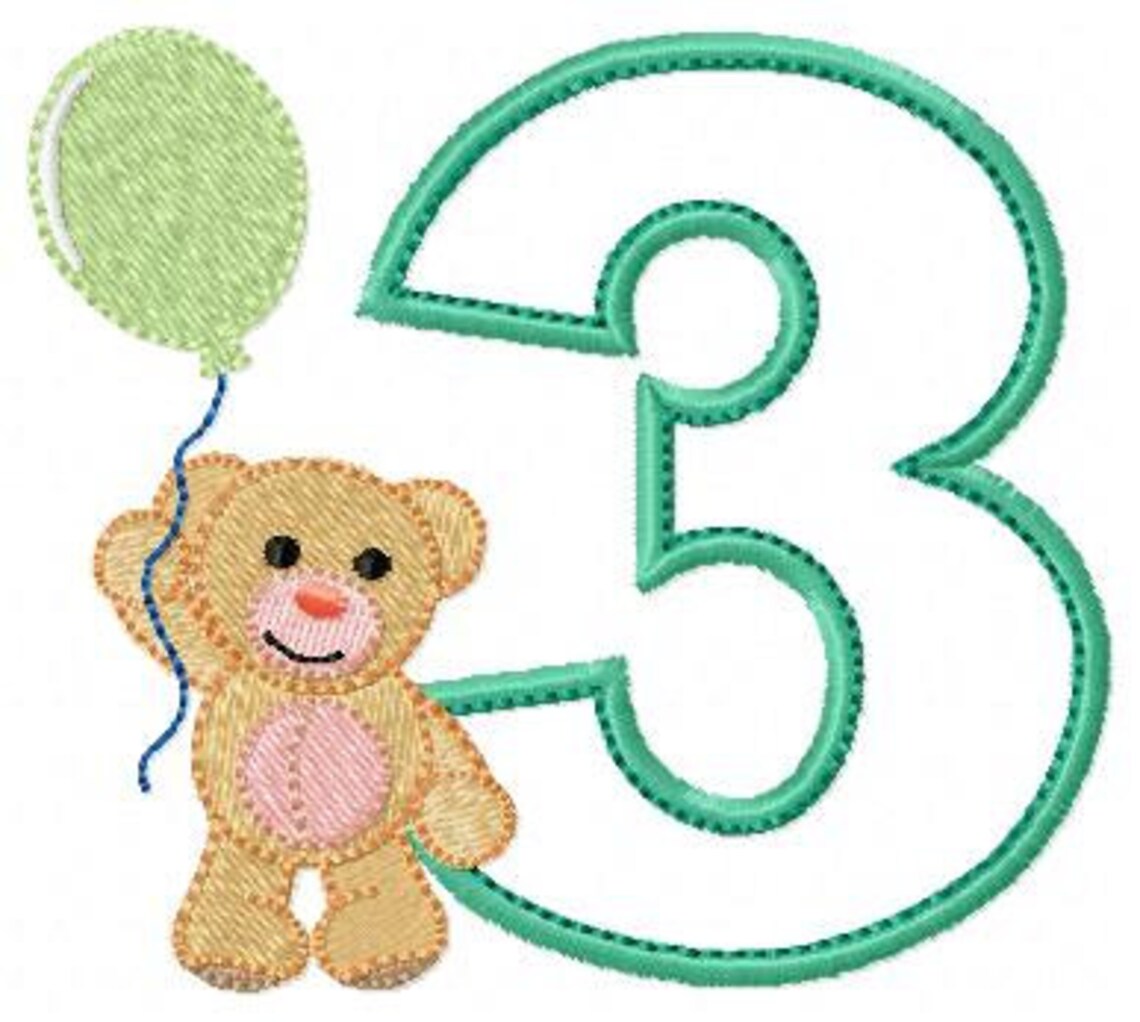 Numbers Embroidery Designs Set Number Applique Design | Etsy