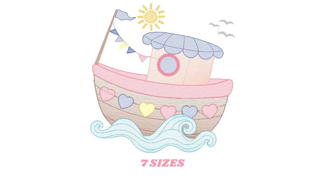 Boat Embroidery Designs - Sailboat Embroidery Design Machine Embroidery ...