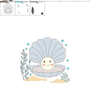 Pearl Embroidery Designs - Deep Sea Shells Embroidery Design Machine ...