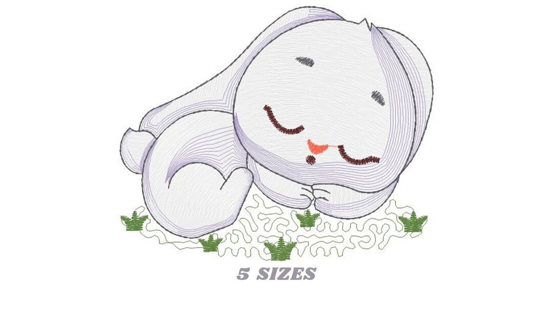 Sleeping Bunny Embroidery Design Baby Girl Embroidery Designs Machine ...