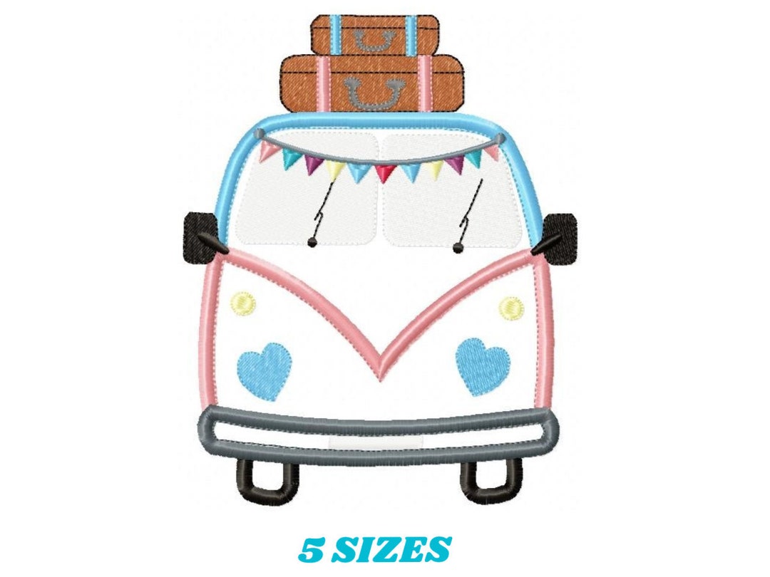 Kombi Embroidery Designs - Vehicle Van Machine Embroidery Pattern ...