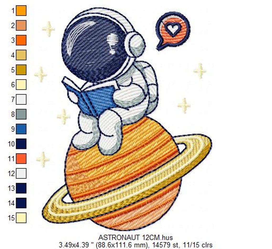 Astronaut Embroidery Designs Baby Boy Embroidery Design - Etsy