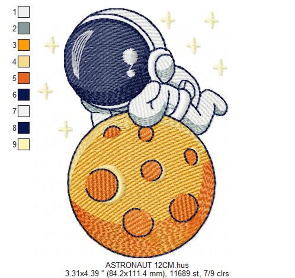Astronaut Embroidery Designs Baby Boy Embroidery Design - Etsy
