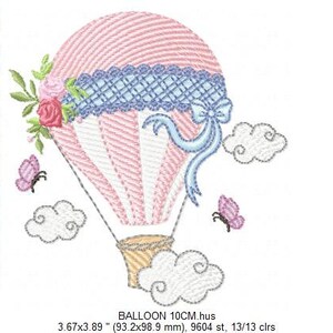 Balloon Embroidery Designs - Hot Air Balloon Embroidery Design Machine ...