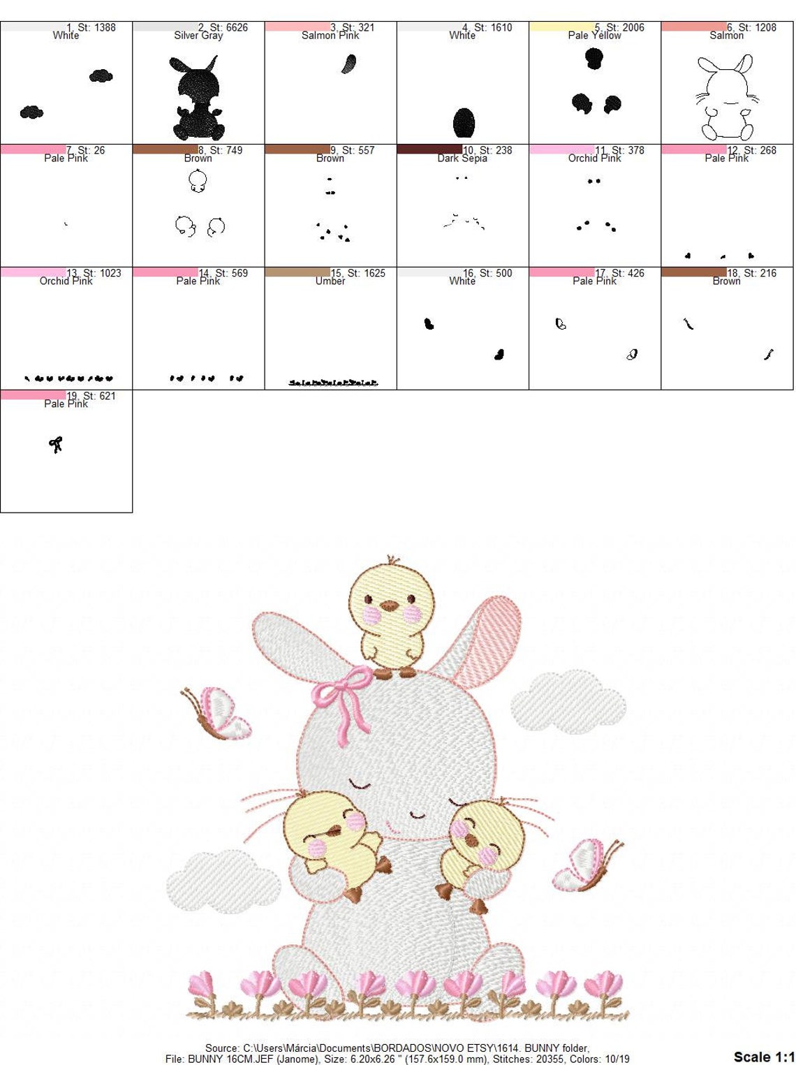 Bunny Embroidery Design Rabbit Embroidery Designs Machine - Etsy