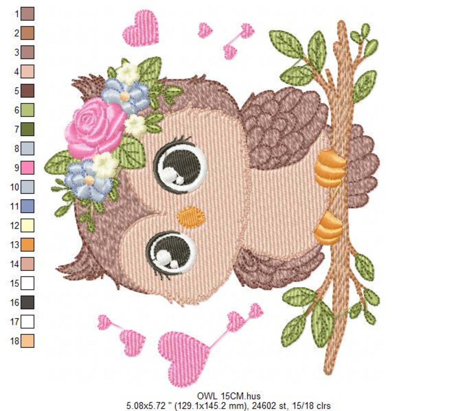 Owl Embroidery Design - Bird Embroidery Design Machine Embroidery ...