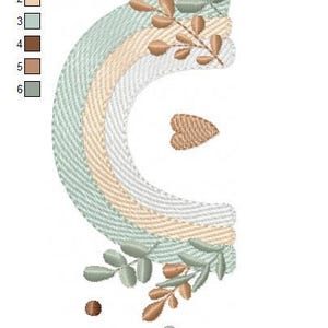 Boho Rainbow Embroidery Design - Colorful Rainbow With Laurel Machine ...