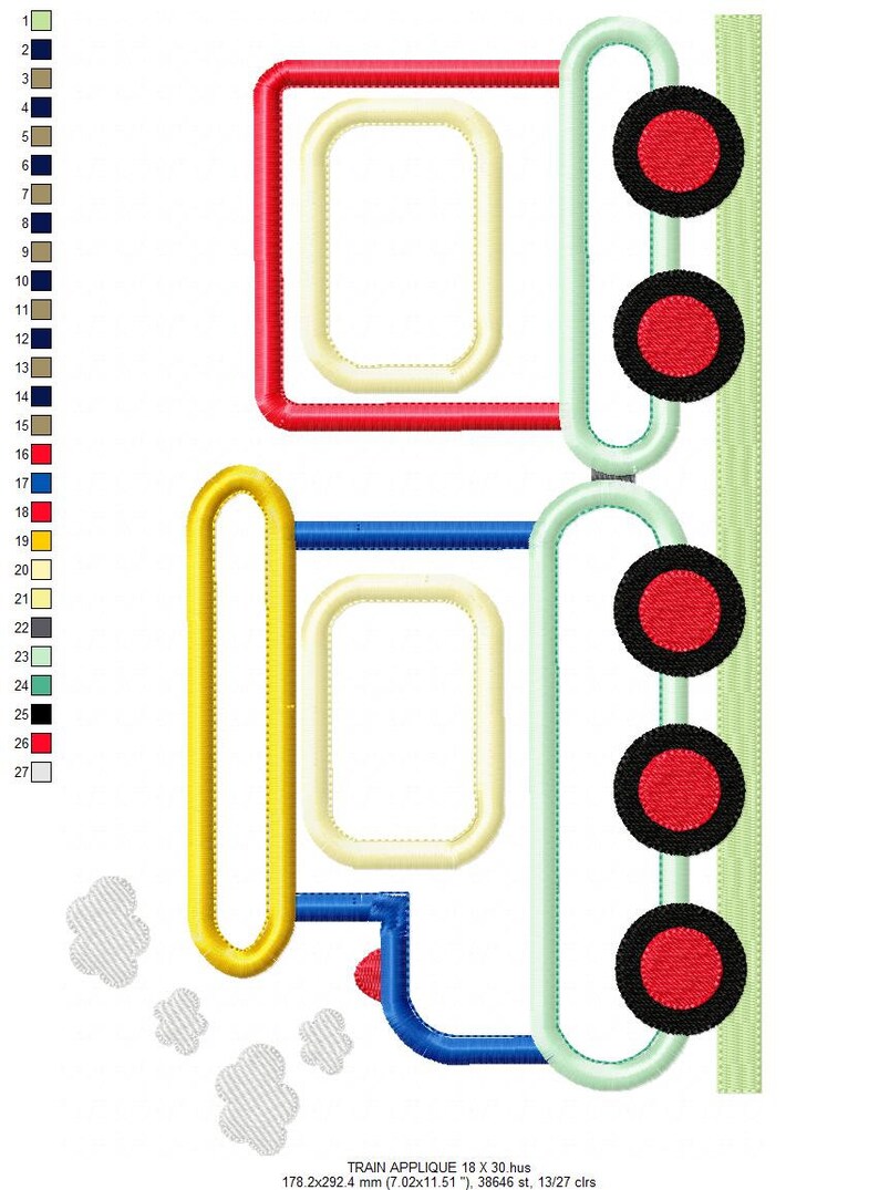 Train embroidery designs Vehicle embroidery design machine | Etsy