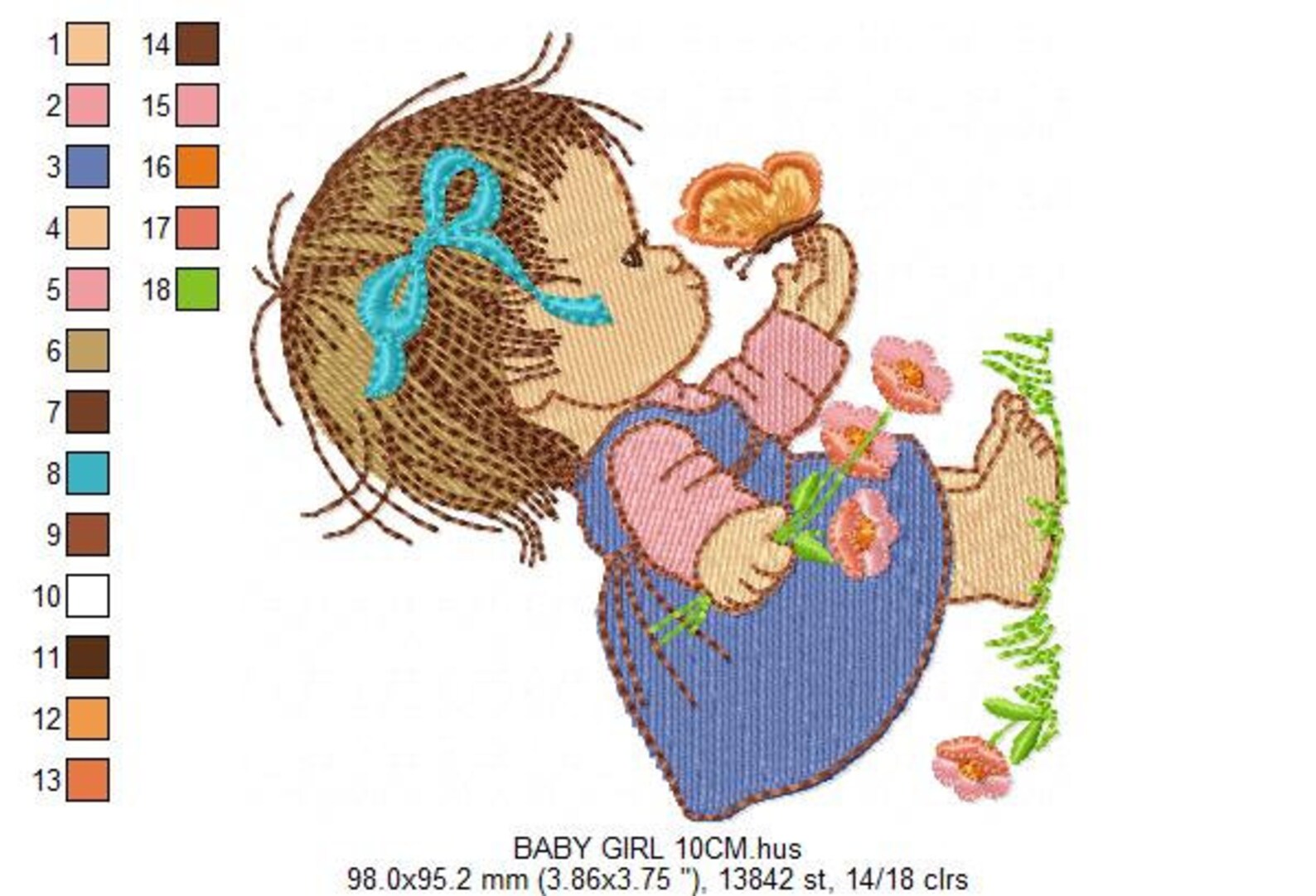 Baby Girl Embroidery Designs Toddler Embroidery Design - Etsy