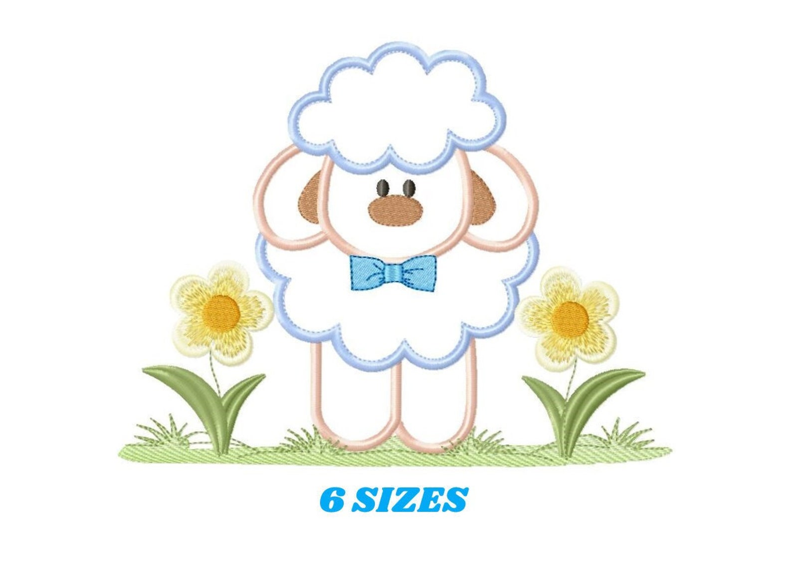 Sheep Embroidery Design - Lamb Applique Machine Embroidery Pattern ...