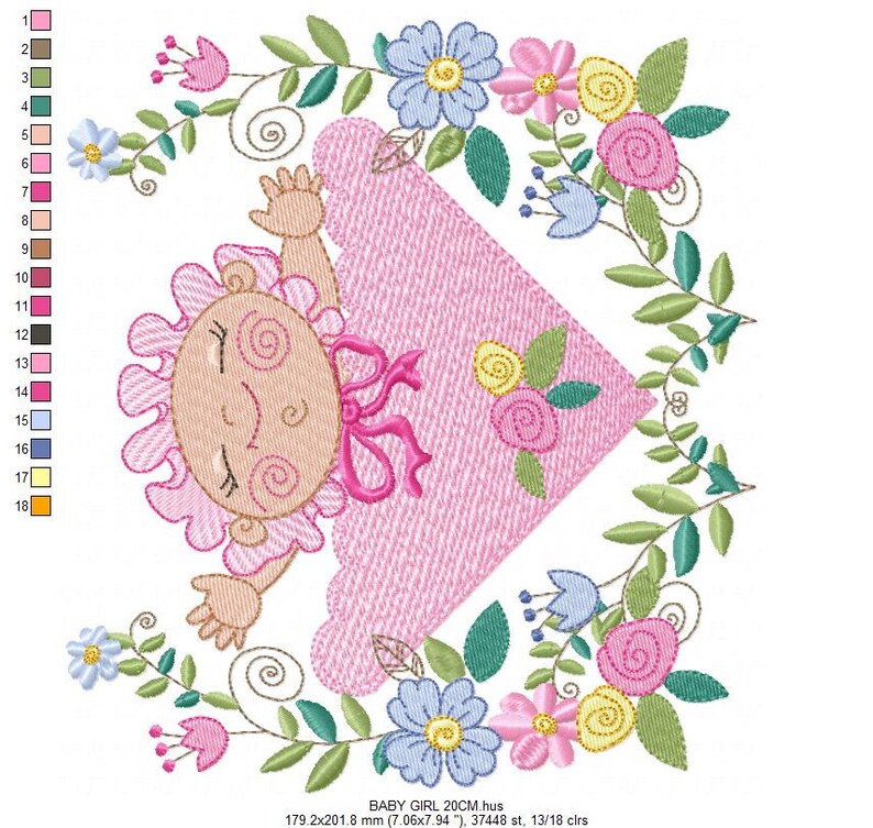 Baby Girl Embroidery Designs Toddler Embroidery Design - Etsy