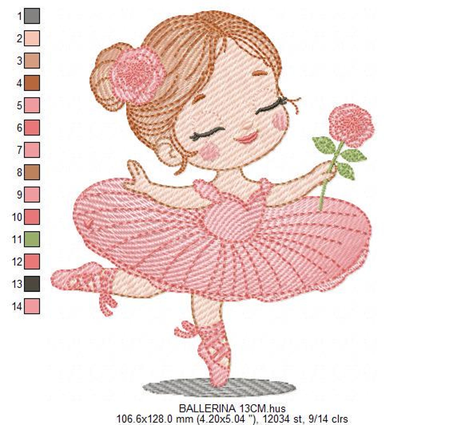 Ballerina Embroidery Designs - Ballet Dancer With Flowers Machine ...