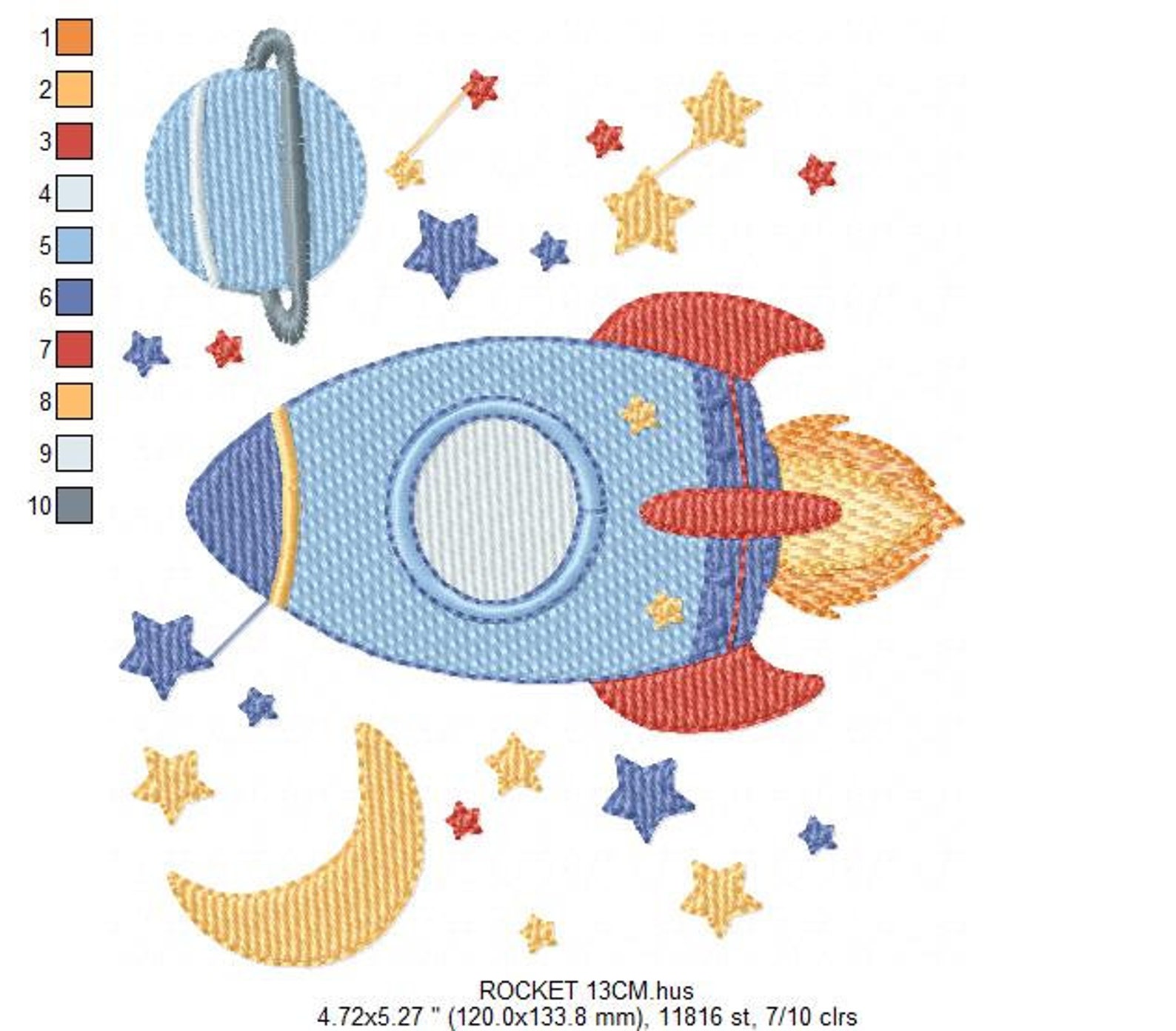Space Rocket Embroidery Designs - Space Embroidery Design Machine ...