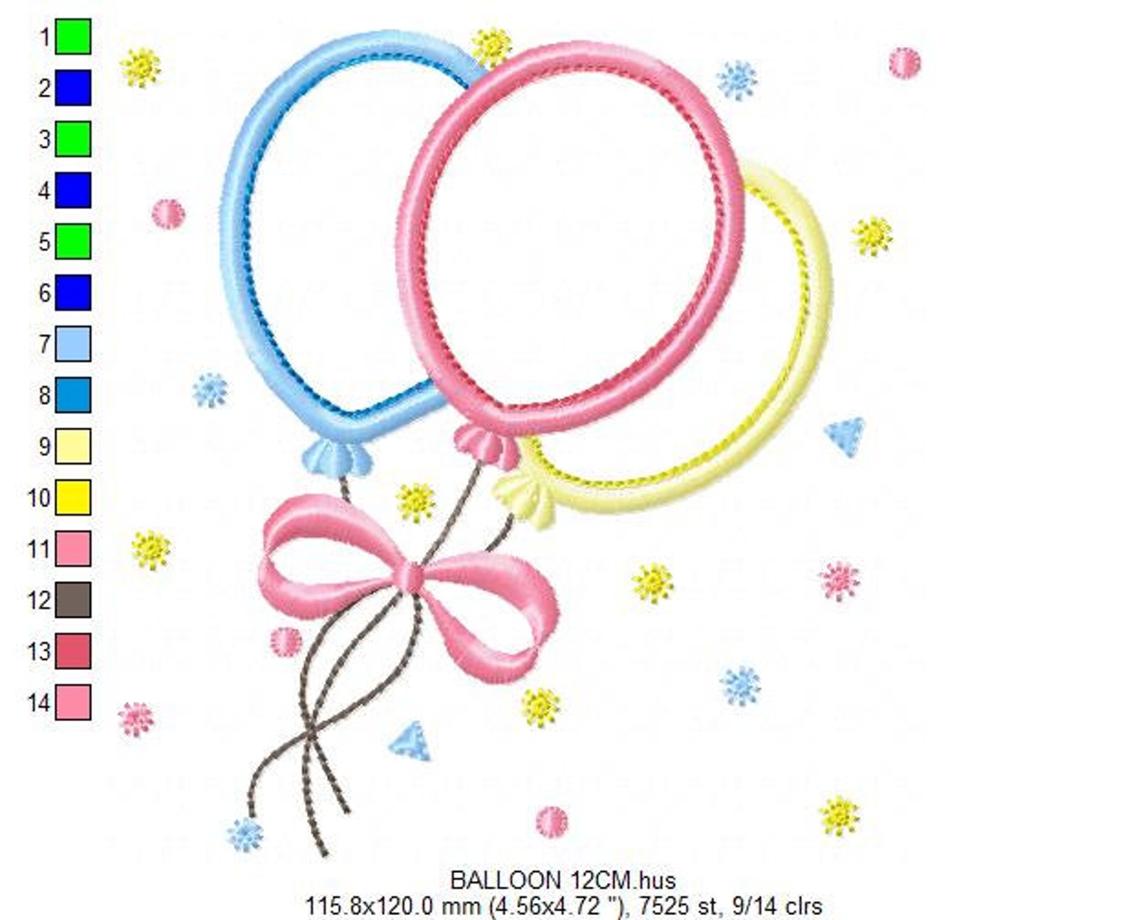 Balloon Embroidery Design - Balloons Embroidery Designs Machine ...