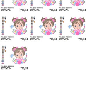 Girl Embroidery Designs - Flower Girl Embroidery Design Machine ...