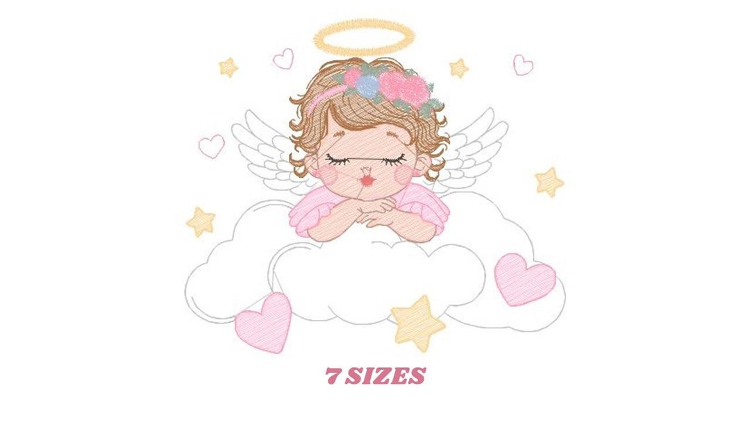 Angel With Wings Embroidery Designs - Baby Girl Embroidery Design ...