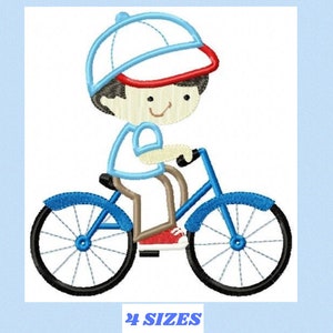 Boy With Bike Embroidery Designs - Boy With Cap Embroidery Design ...