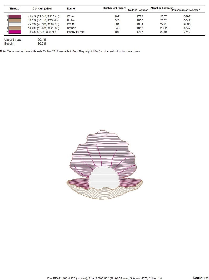 Pearl Embroidery Designs Deep Sea Shells Embroidery Design - Etsy