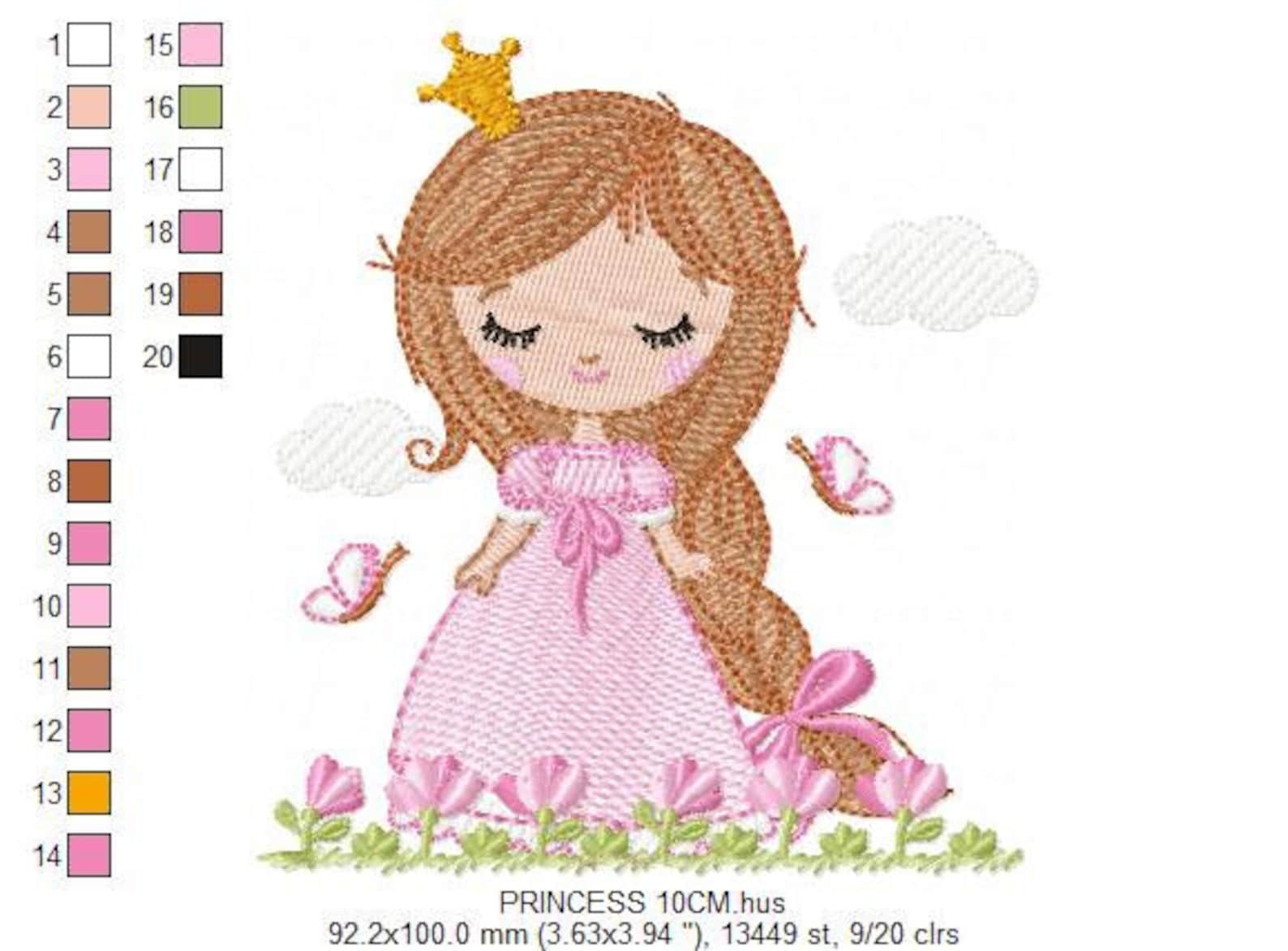 Baby Girl Embroidery Designs Princess Embroidery Design | Etsy