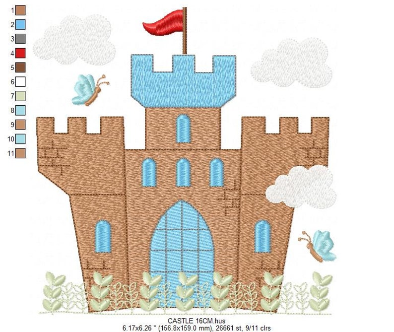 Castle Embroidery Designs Prince Palace Embroidery Design - Etsy