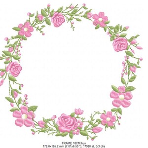 Flower Frame With Rose Embroidery Designs - Flowers Machine Embroidery ...