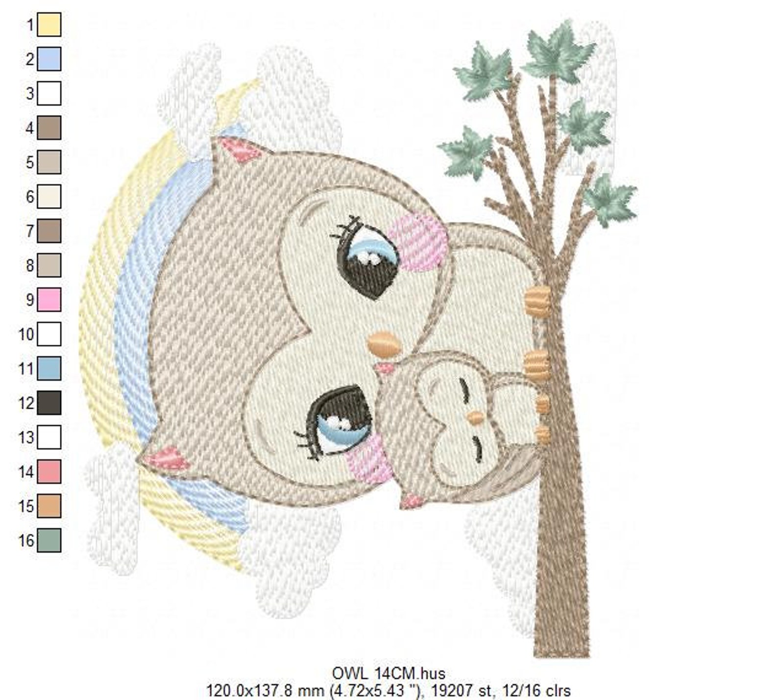 Owl Embroidery Design - Owl Family Embroidery Design Machine Embroidery ...