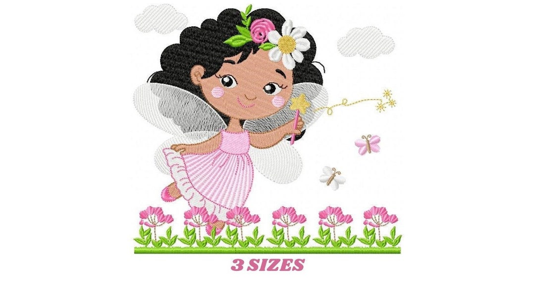 Fairy With Flowers Embroidery Designs - Baby Girl Garden Machine ...