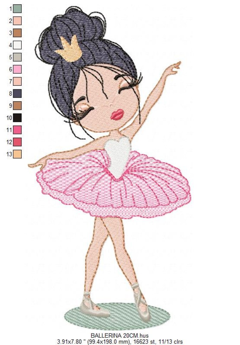 Ballerina Embroidery Designs Ballet Embroidery Design - Etsy
