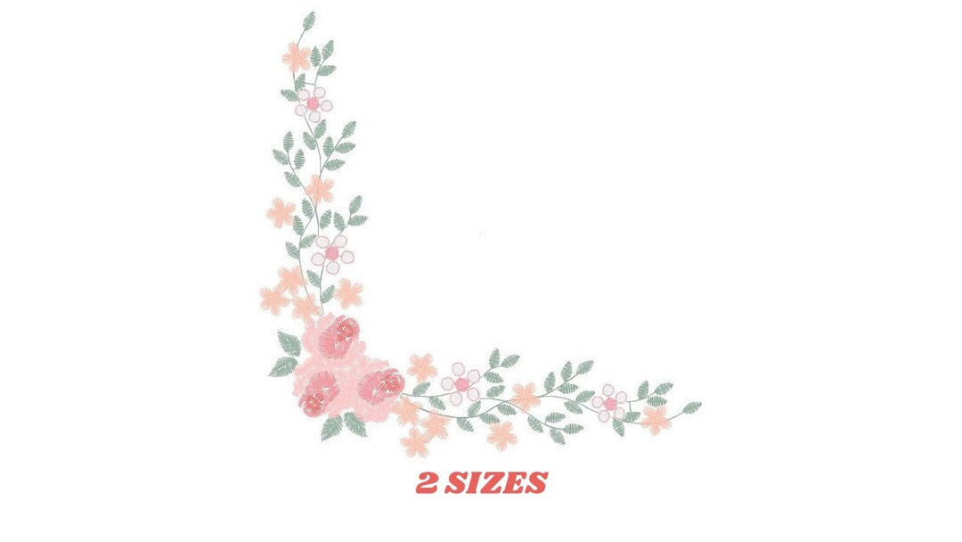 Flowers Corner Embroidery Designs - Roses Corner Embroidery Design ...