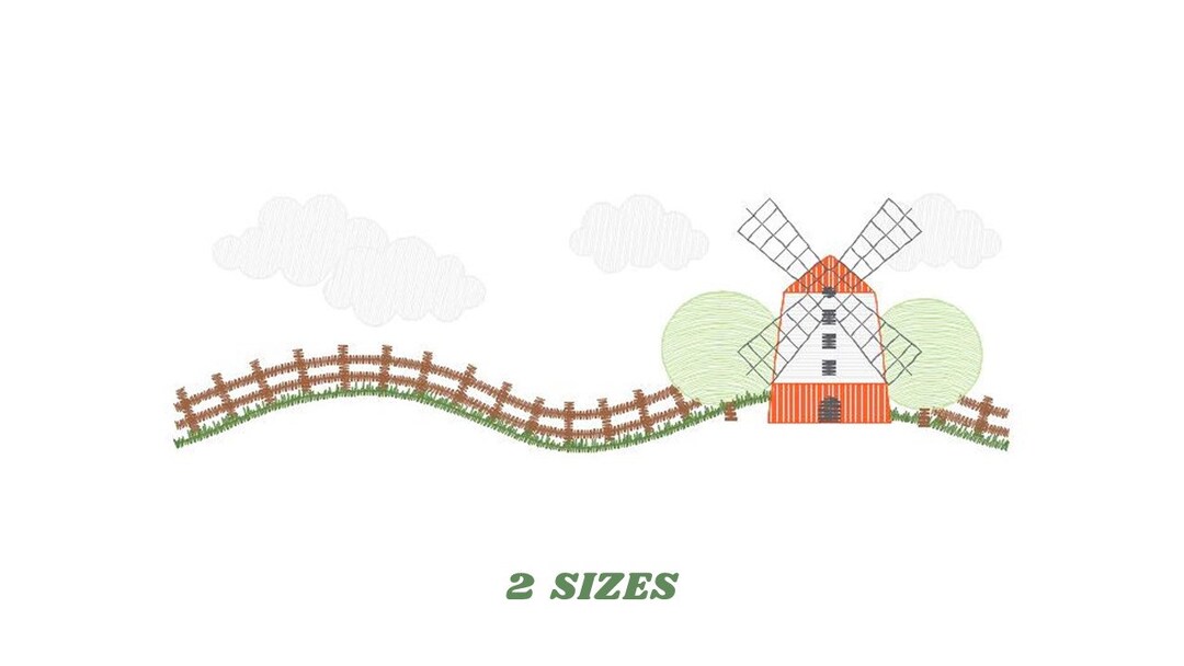 Farm Mill Embroidery Design Ranch Embroidery Designs Machine - Etsy
