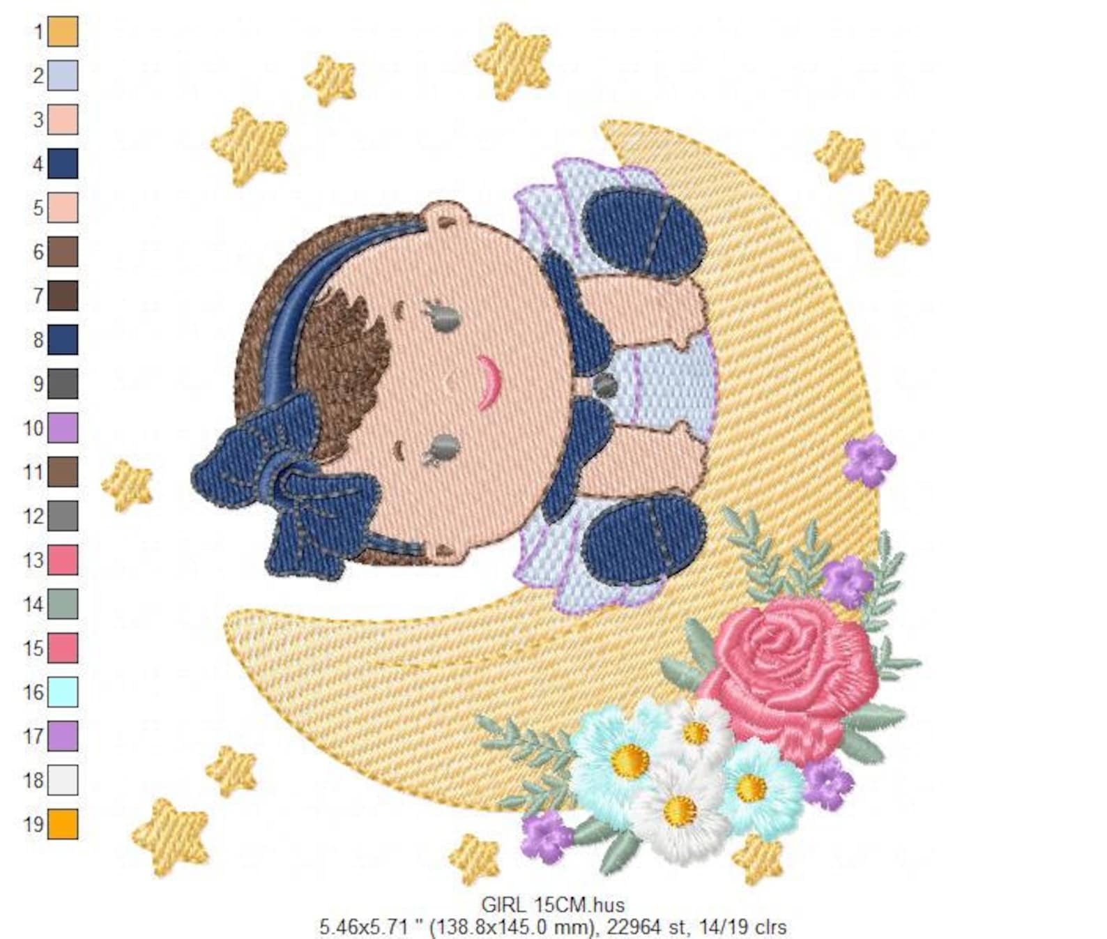 Baby Girl Embroidery Design Newborn Embroidery Designs | Etsy