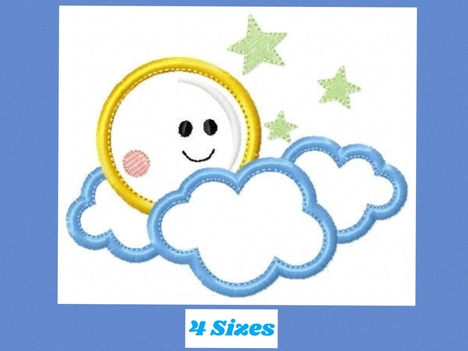 Cloud Embroidery Design Moon Embroidery Design Machine | Etsy
