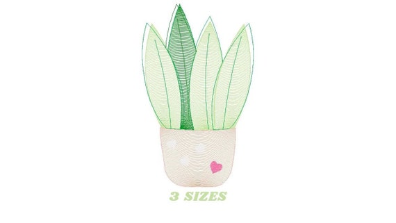 Snake Plants Embroidery Designs Succulent Embroidery Design - Etsy