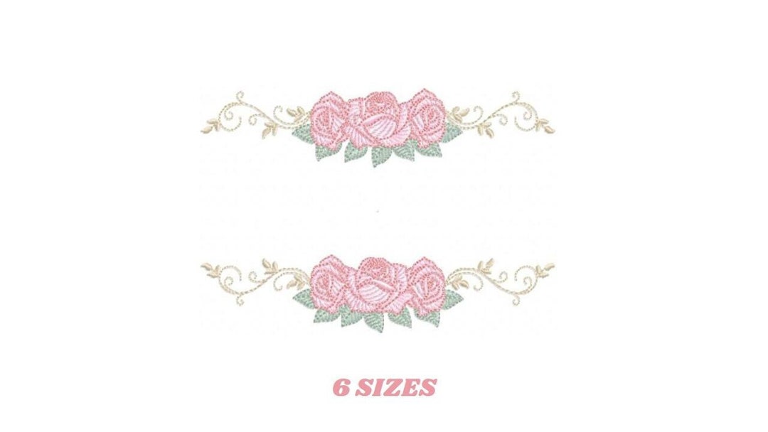 Roses Split Embroidery Designs - Flowers for Kitchen Tea Towel Machine ...