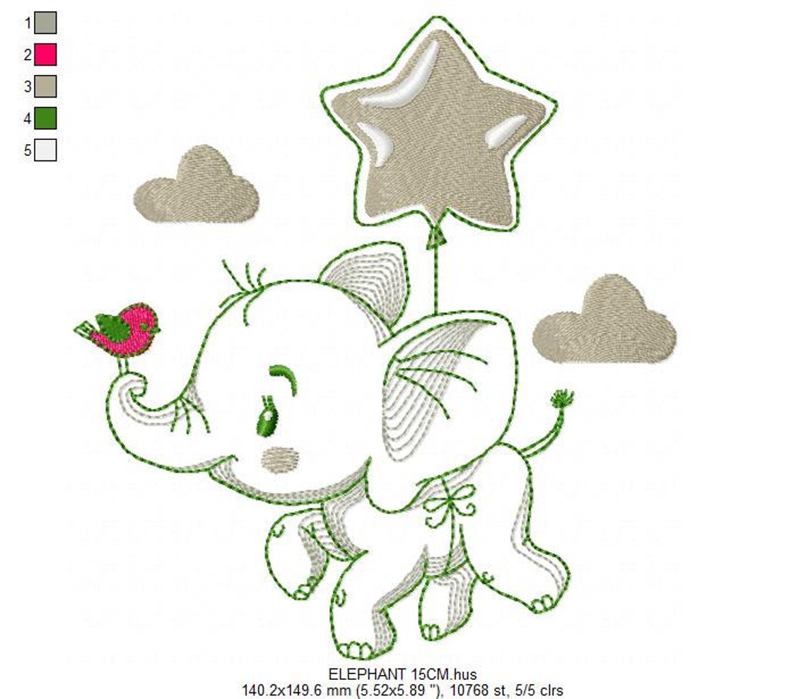 Elephant Embroidery Designs Animal Embroidery Design Machine - Etsy