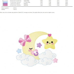 Moon With Star Embroidery Design - Half Moon Embroidery Design Machine ...
