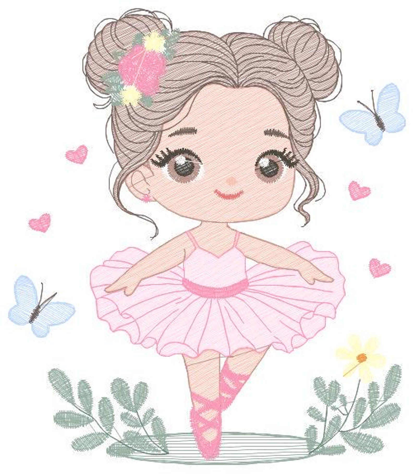 Ballerina Embroidery Designs - Ballet Dancer Embroidery Design Machine ...