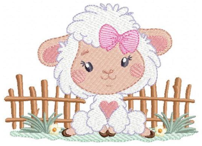 Sheep Embroidery Design - Farm Animal Lamb Machine Embroidery Pattern ...
