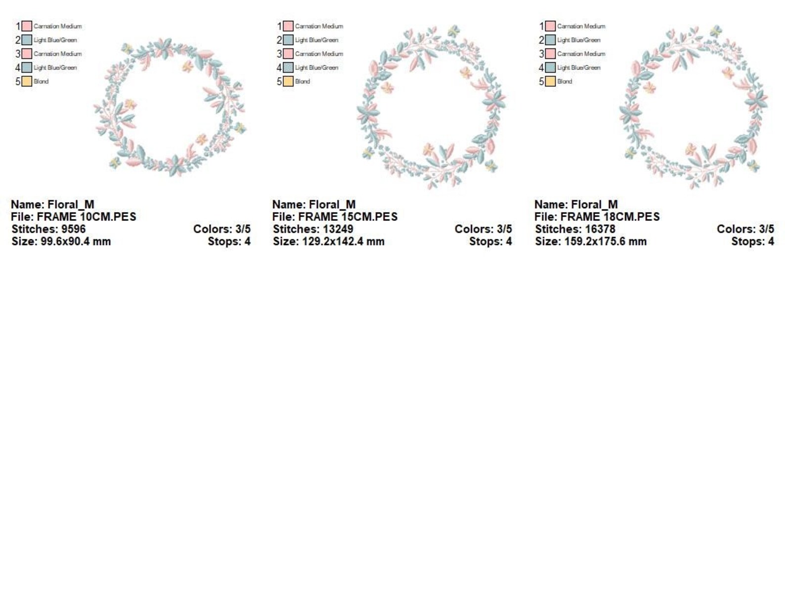Monogram Frame Embroidery Designs Flower Embroidery Design | Etsy