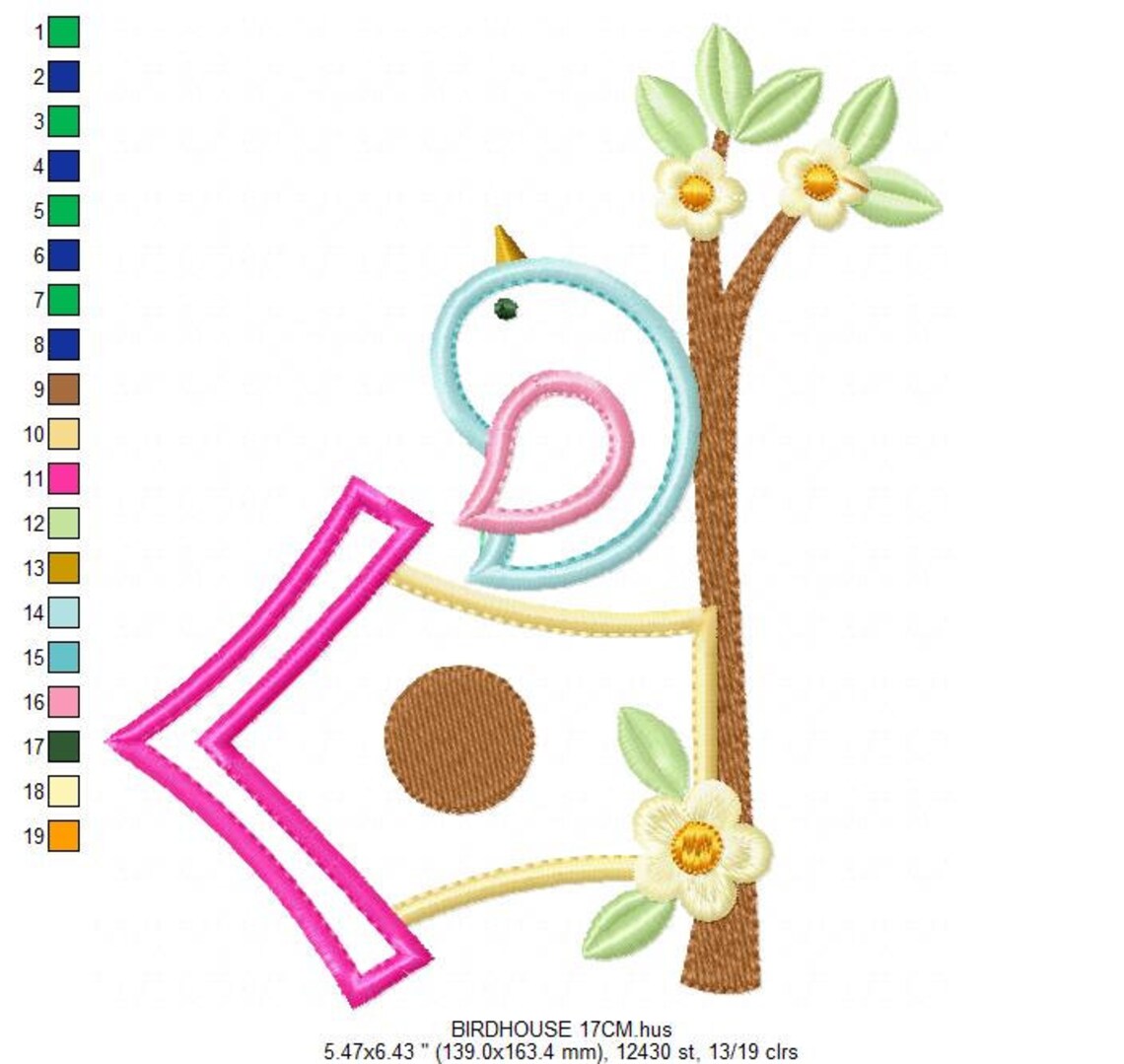 Bird Embroidery Designs Bird House Embroidery Design Machine - Etsy