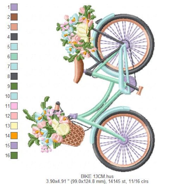 Bike Embroidery Designs Bicycle Embroidery Design Machine - Etsy